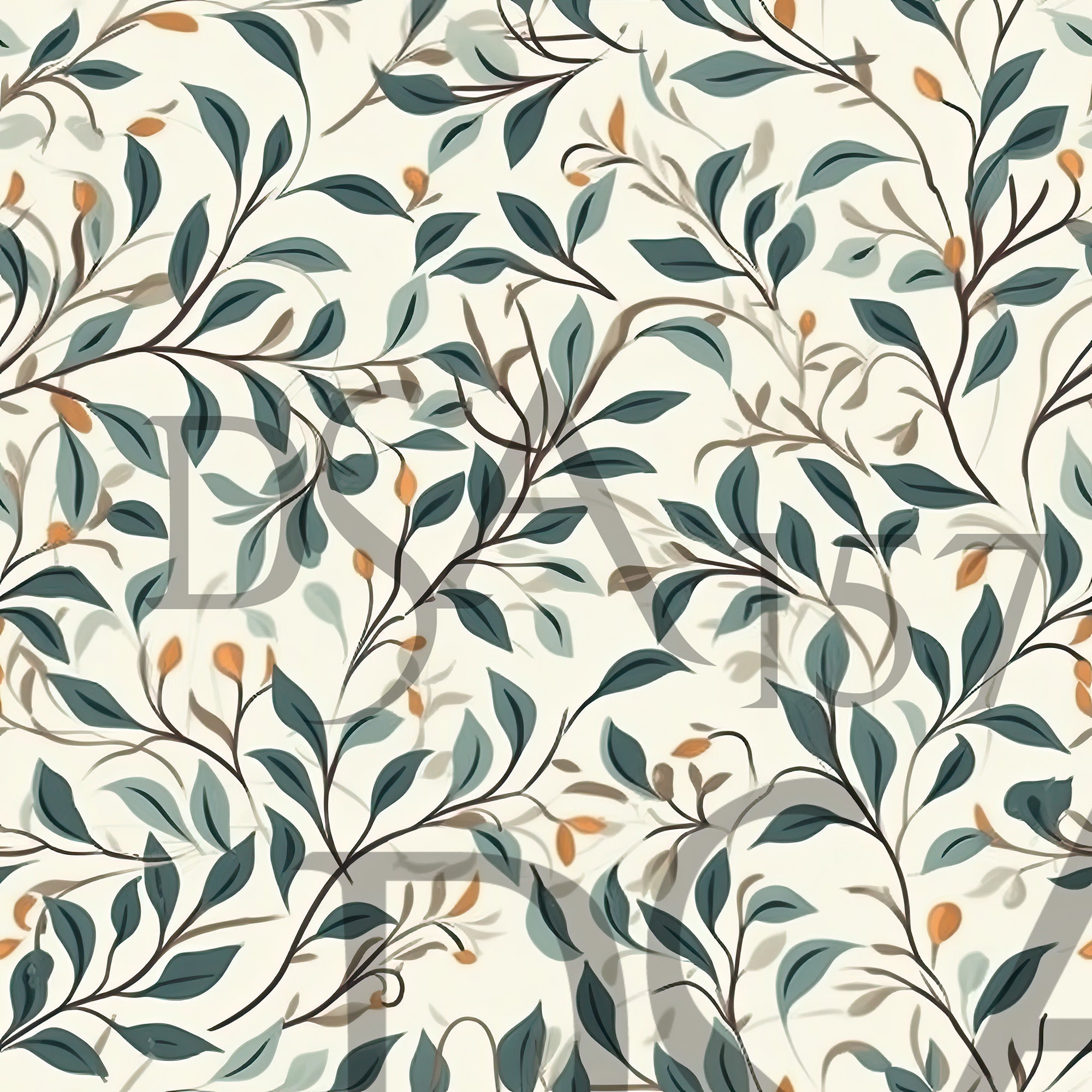 Country Cottage Leaves and Vines Digital Wallpaper Digital Paper Design ...