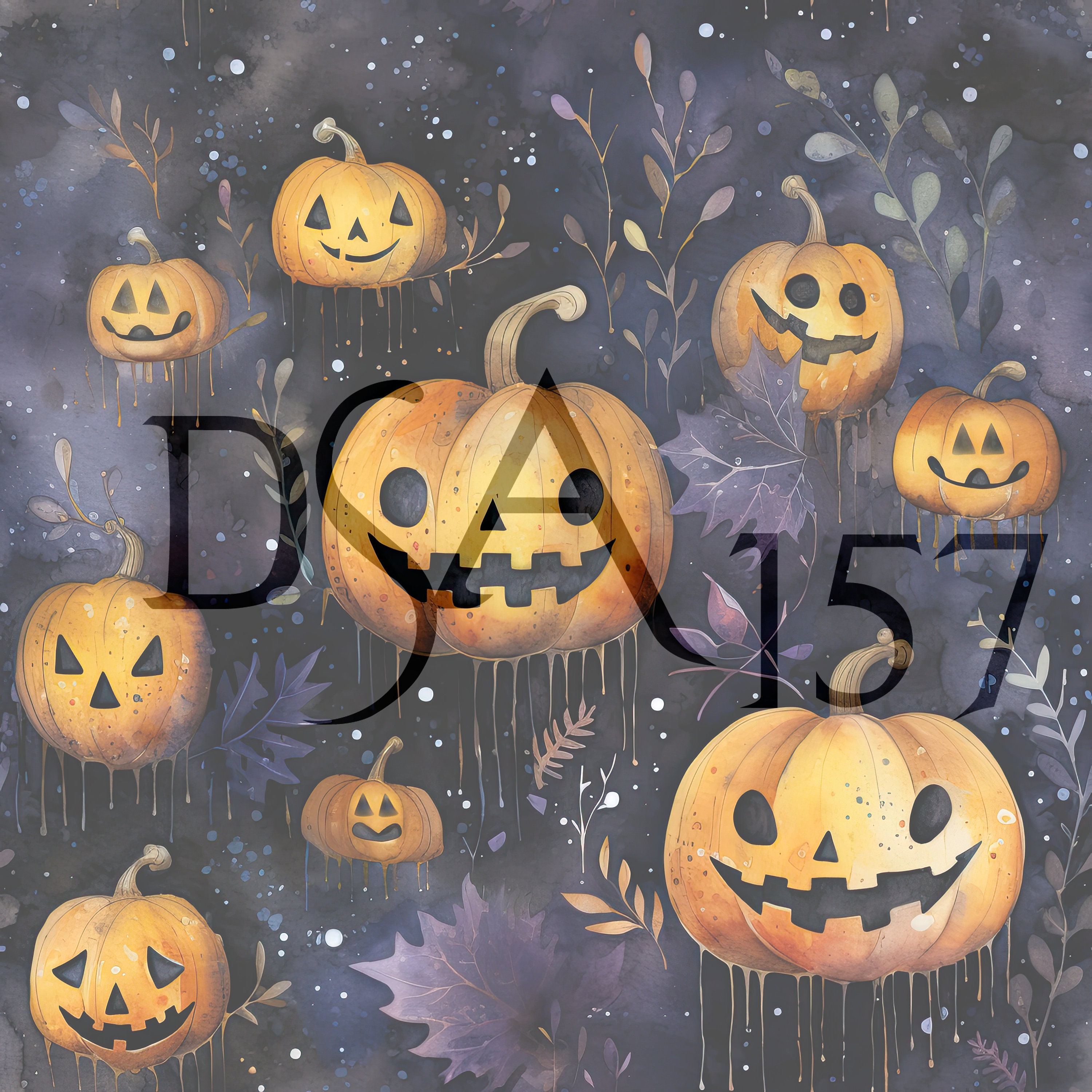 Watercolor Halloween Digital Wallpaper Digital Paper Design - Etsy