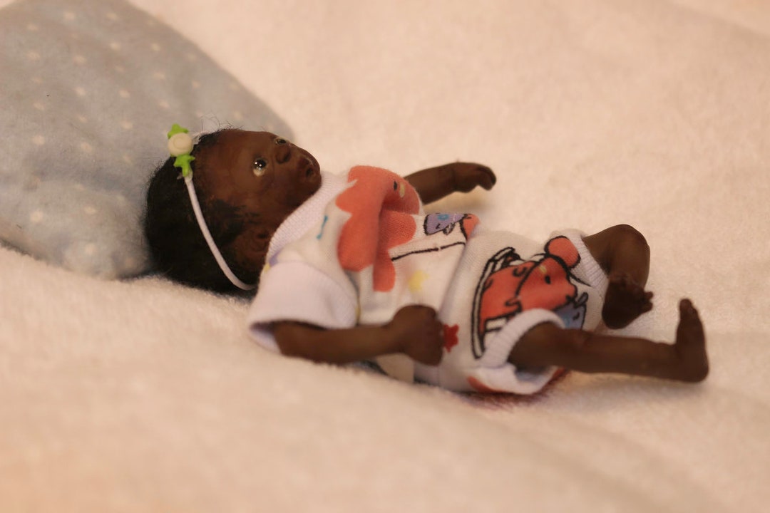 Miniature Small Boo Boo Baby Doll Black African Biracial Newborn OOAK ...