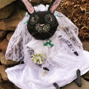 Bridal Primitive Spring Folk Art Bunny Rabbit Toy Conejo Easter Stuffed ...