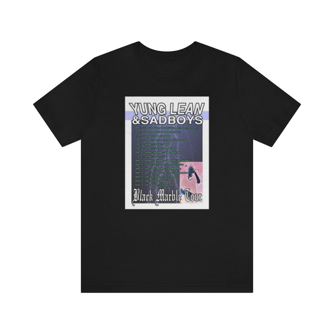 Yung Lean Sadboys Black Marble Tour Shirt Unisex Jersey Short Sleeve ...