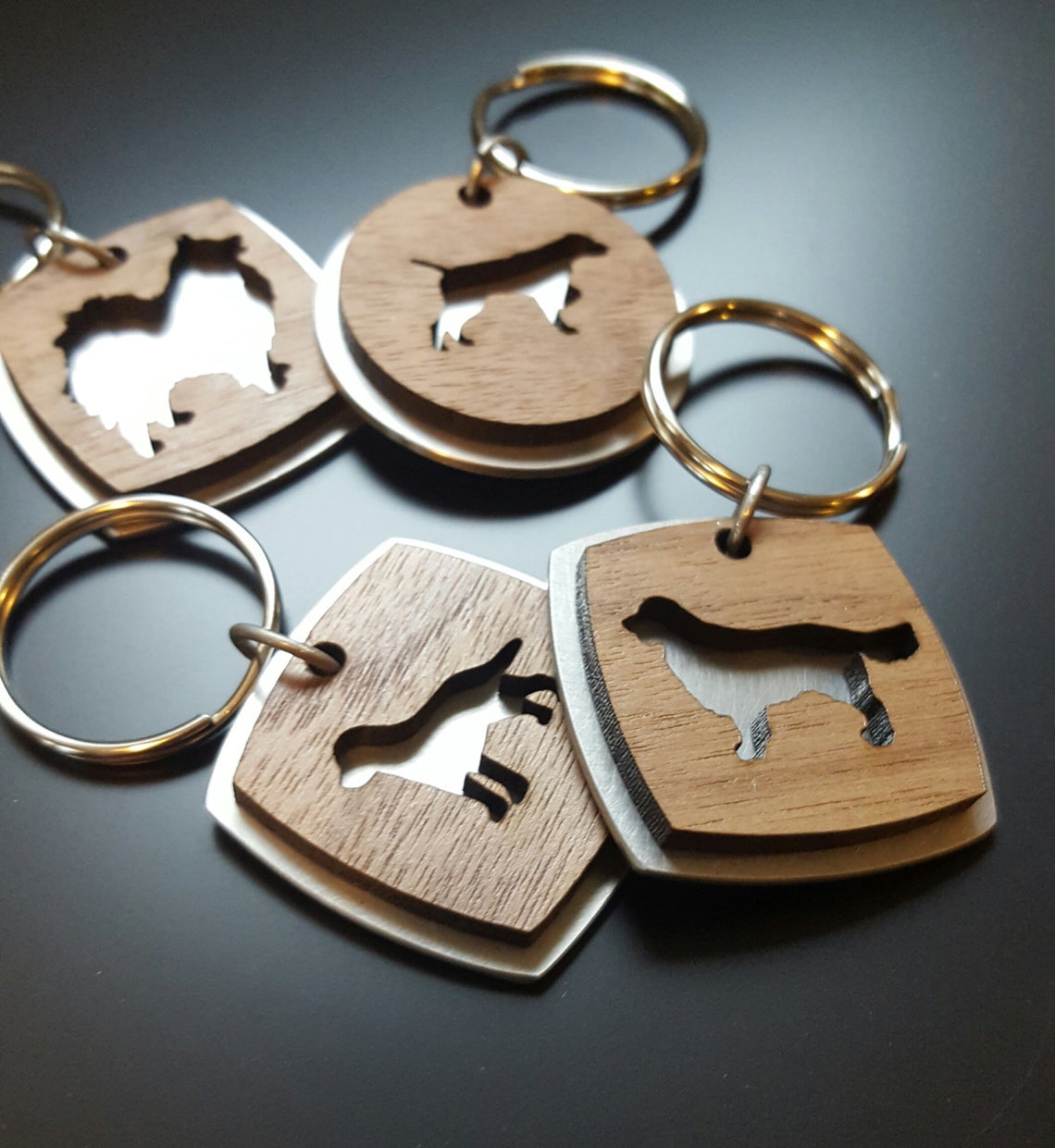 The Dog Key Chain Stainless and Wood - Etsy