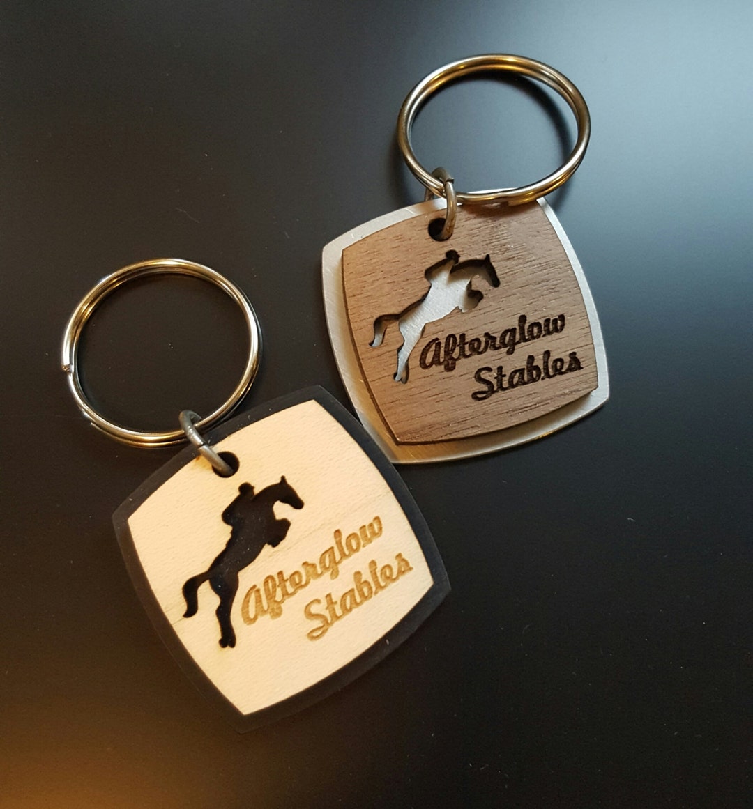 Key Chain Stainless and Wood Your Barn Logo - Etsy