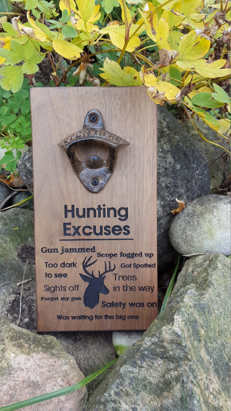 Personalised Wall Mount Bottle Opener Laser Engraved Hunting | Etsy