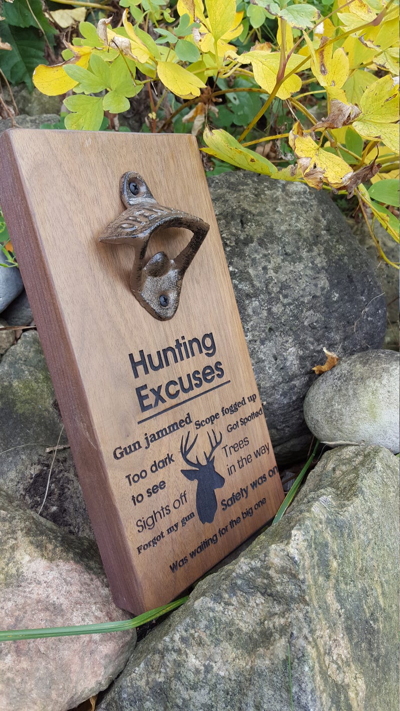 Personalised Wall Mount Bottle Opener Laser Engraved Hunting - Etsy