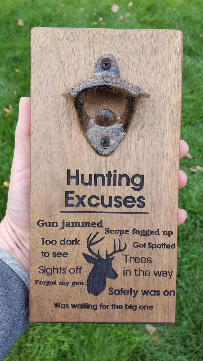 Personalised Wall Mount Bottle Opener Laser Engraved Hunting - Etsy