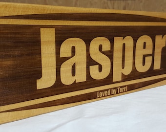 Fancy Horse Stall Name Plate Solid Brass and Wood Personalized, Stall ...