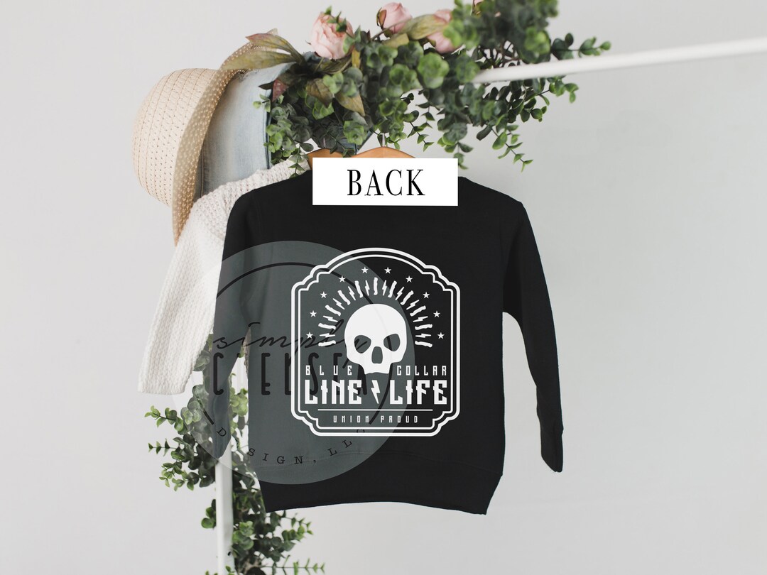 Skull Line Life Toddler Crewneck Sweatshirt | Little Lineman Son ...
