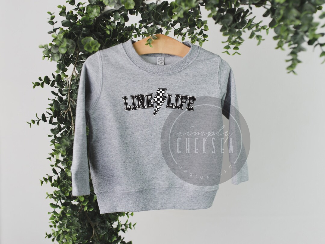 Checkered Bolt Line Life Kids Sweatshirt | Linekids Club | MFJL | Line ...