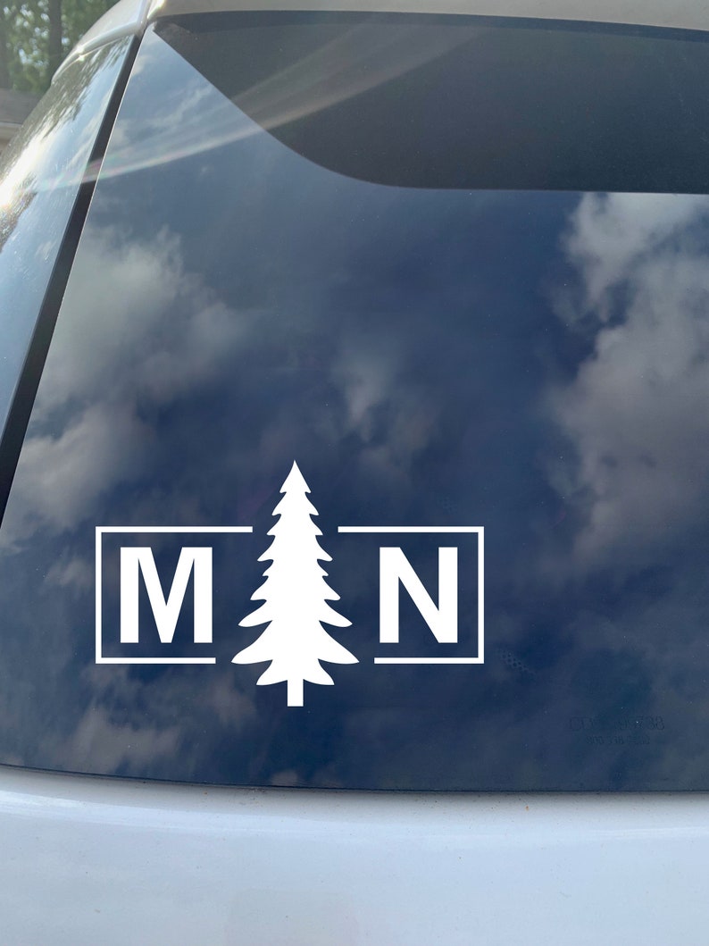 MN Decal Minnesota Decal MN Tree Decal Car Decal MN | Etsy