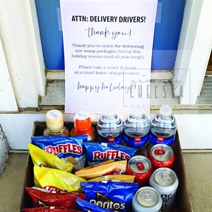 Printable Delivery Driver Snack Basket Sign | Digital Download Delivery ...