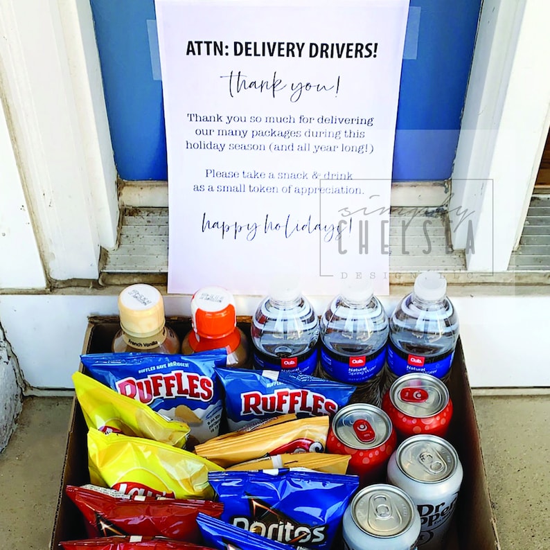 Printable Delivery Driver Snack Basket Sign Digital Download | Etsy