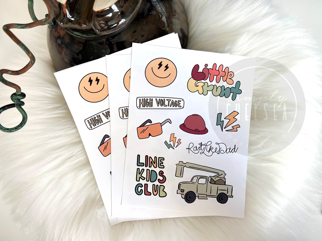 Line Kid Sticker Sheet | Lineman Child Stickers | Little Grunt Stickers ...