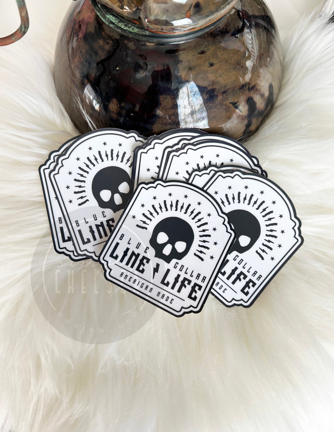 Skull Line Life Sticker | Lineman Decal | Line Stickers | Line Life ...