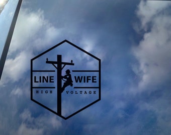 Line Wife Decal Linewife Decal Lineman Wife Decal | Etsy