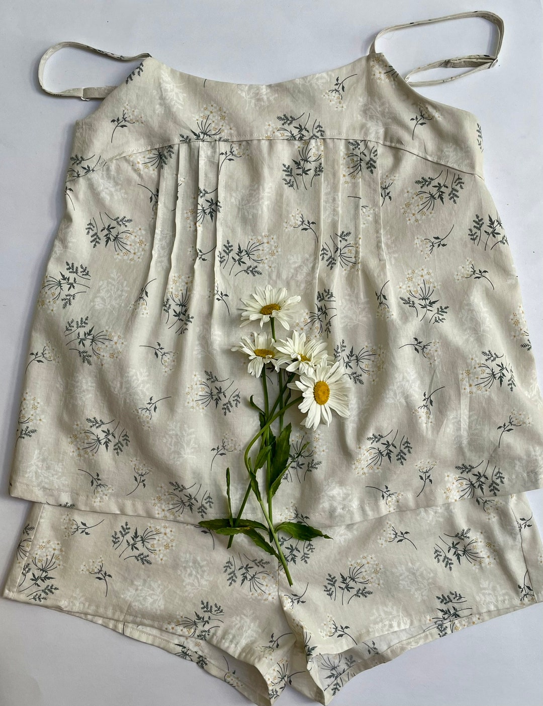 Floral Camisole Short Set, Super Soft Cotton Sleep Set, Medium, Gift ...