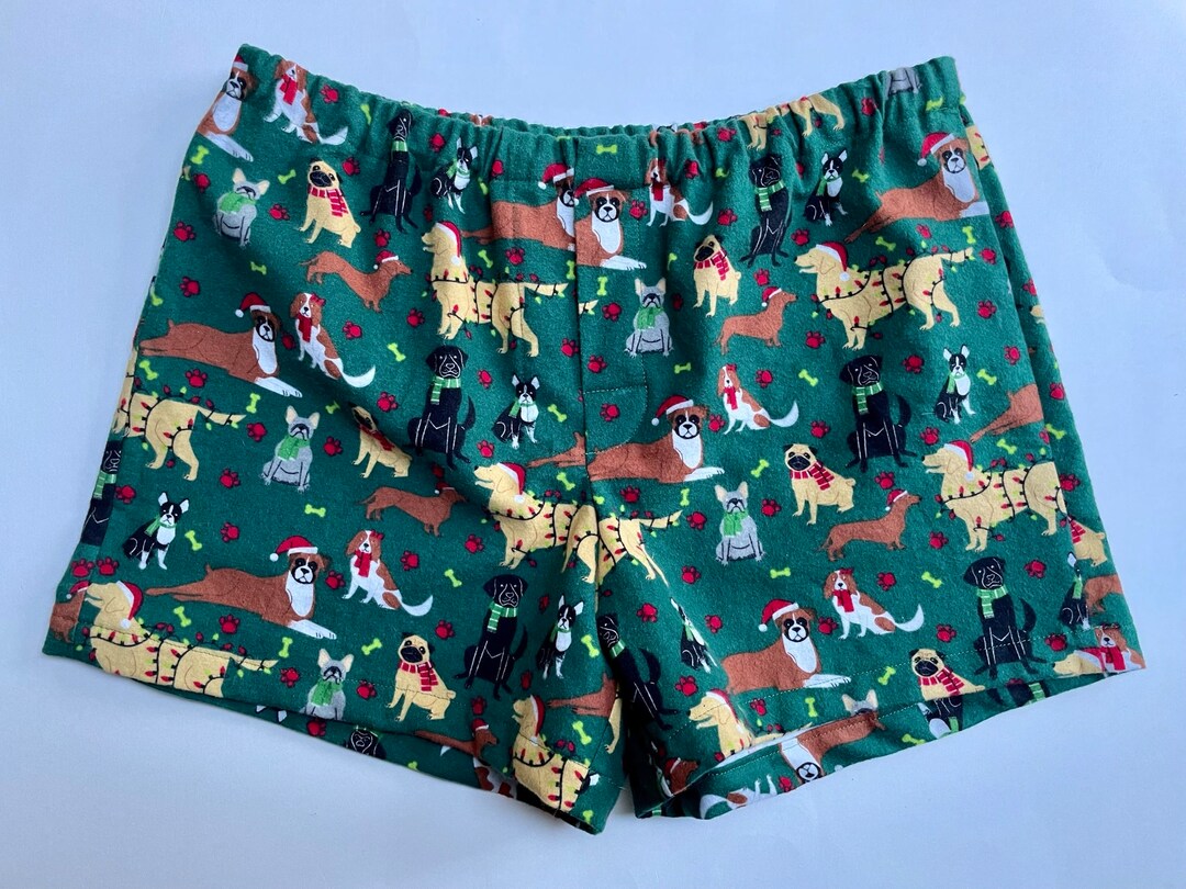 Mens Christmas Flannel Boxers Dog Print Size Medium Dog - Etsy