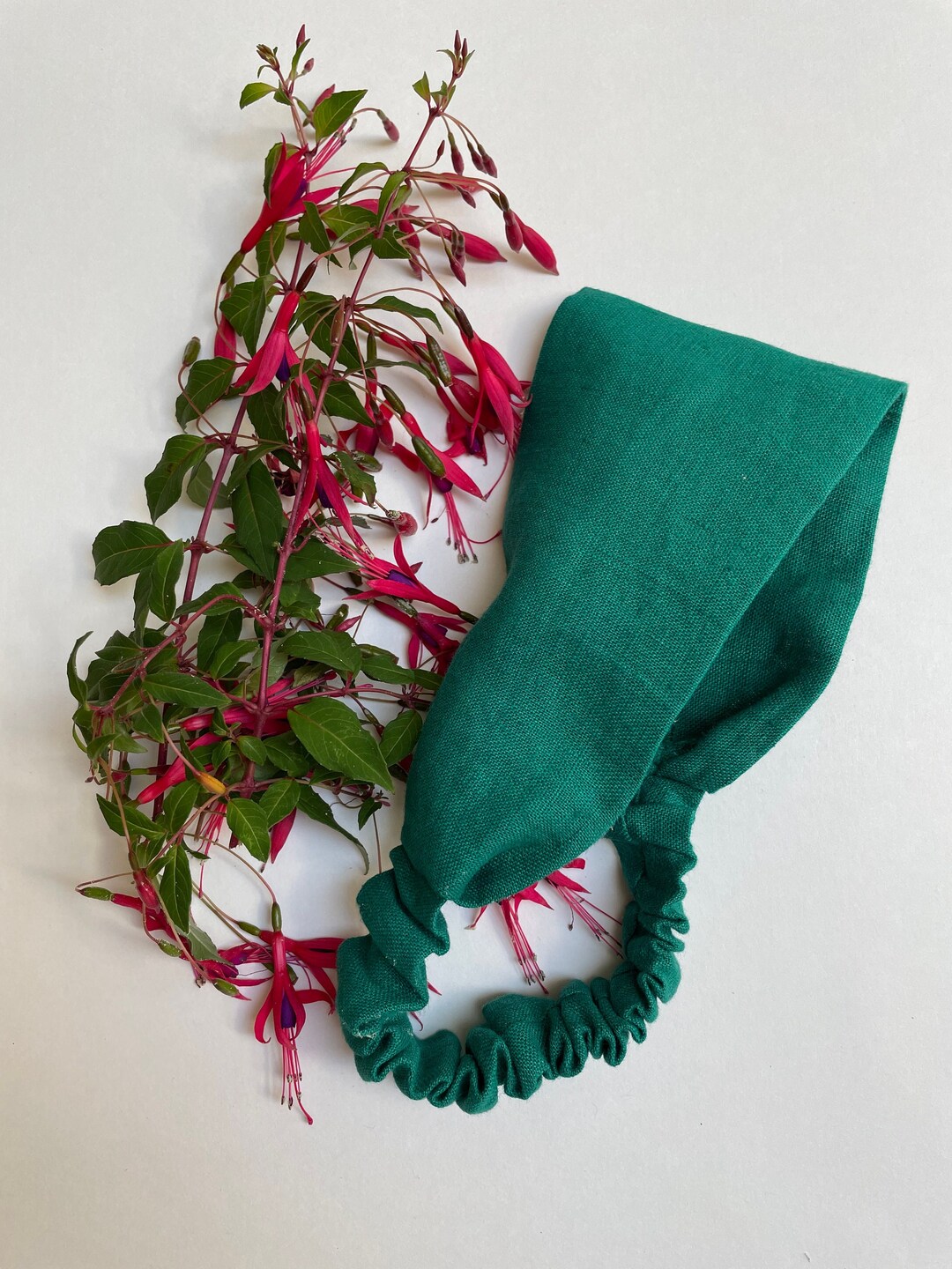 Emerald Green Linen Headband 100% Linen Hair Bandana Head - Etsy