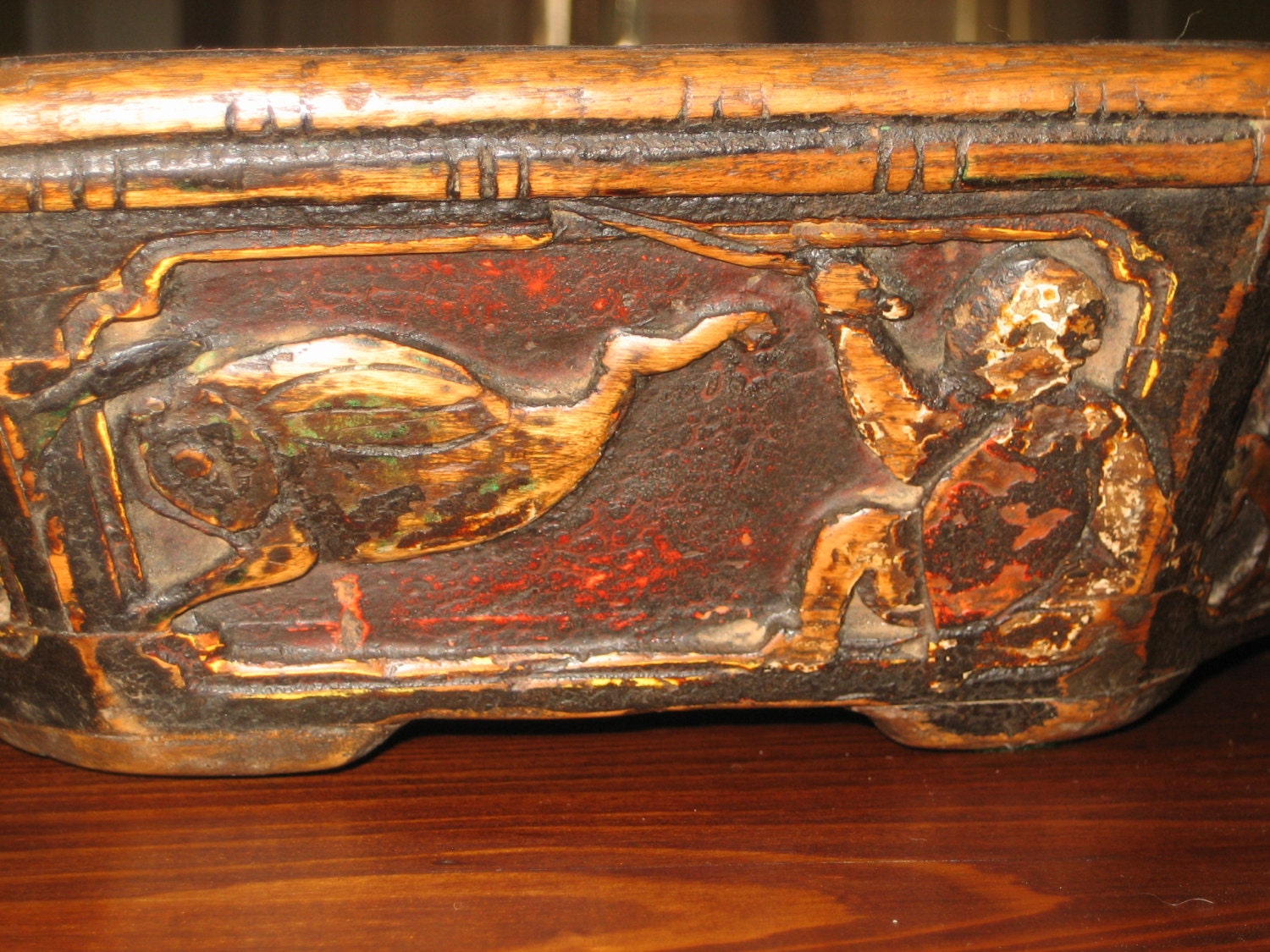 Antique Chinese Lacquered Wood Serving Tray, Qing Dynasty Circa 18th C ...