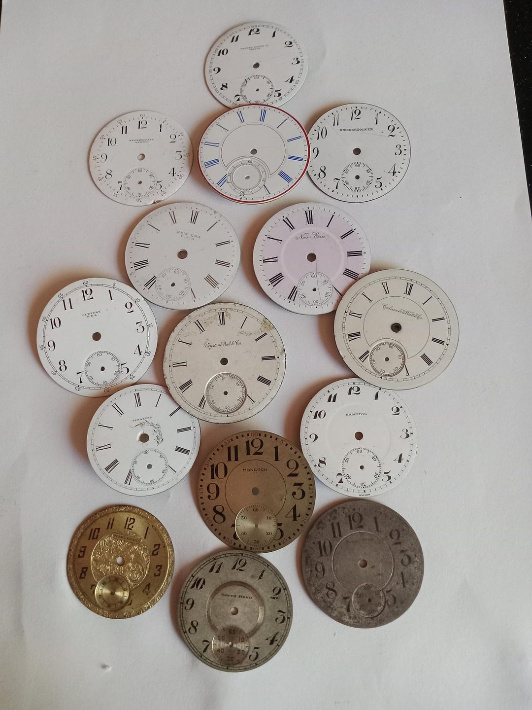 Lot of 15 Miscellaneous Pocket Watch Dials for Repurposing Steampunk ...