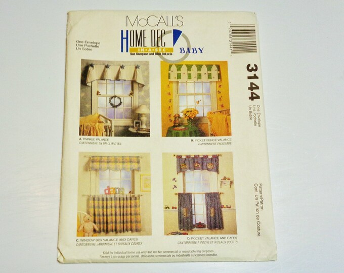 UNCUT Mccall's HOME 3144 DEC in a Sec Pattern for Nursery Sewing ...