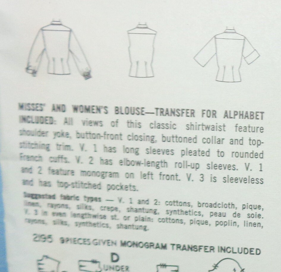 Vintage SIMPLICITY 2195 Misses' and Women's BLOUSE | Etsy