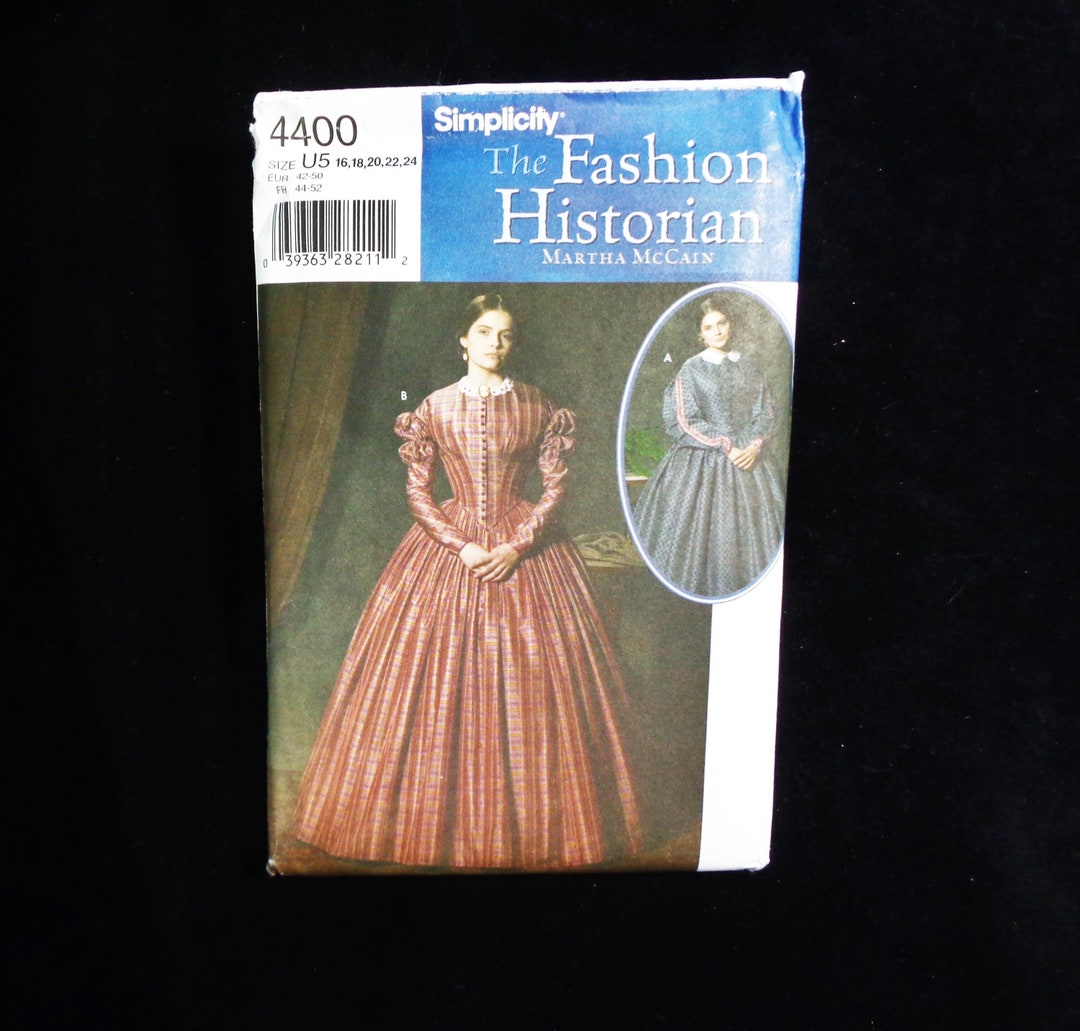 UNCUT Simplicity 4400 the Fashion Historian Costume Collection Sewing ...