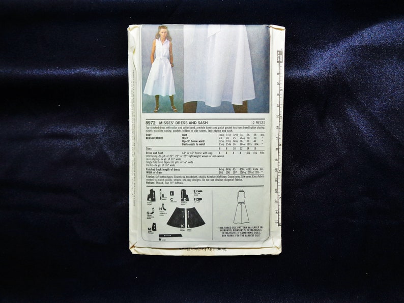 UNCUT Simplicity 8972 Misses ESP Dress and Sash Sewing - Etsy