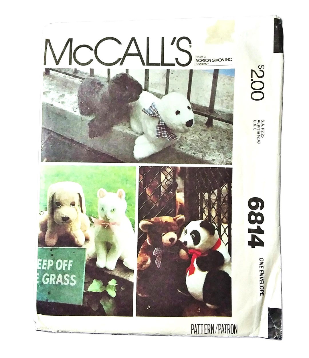 UNCUT Mccall's M6485 Stuffed ANIMALS Sewing PATTERN - Etsy