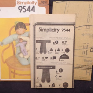 UNCUT Simplicity 9544 Stuffed Doll Sewing Pattern - Etsy
