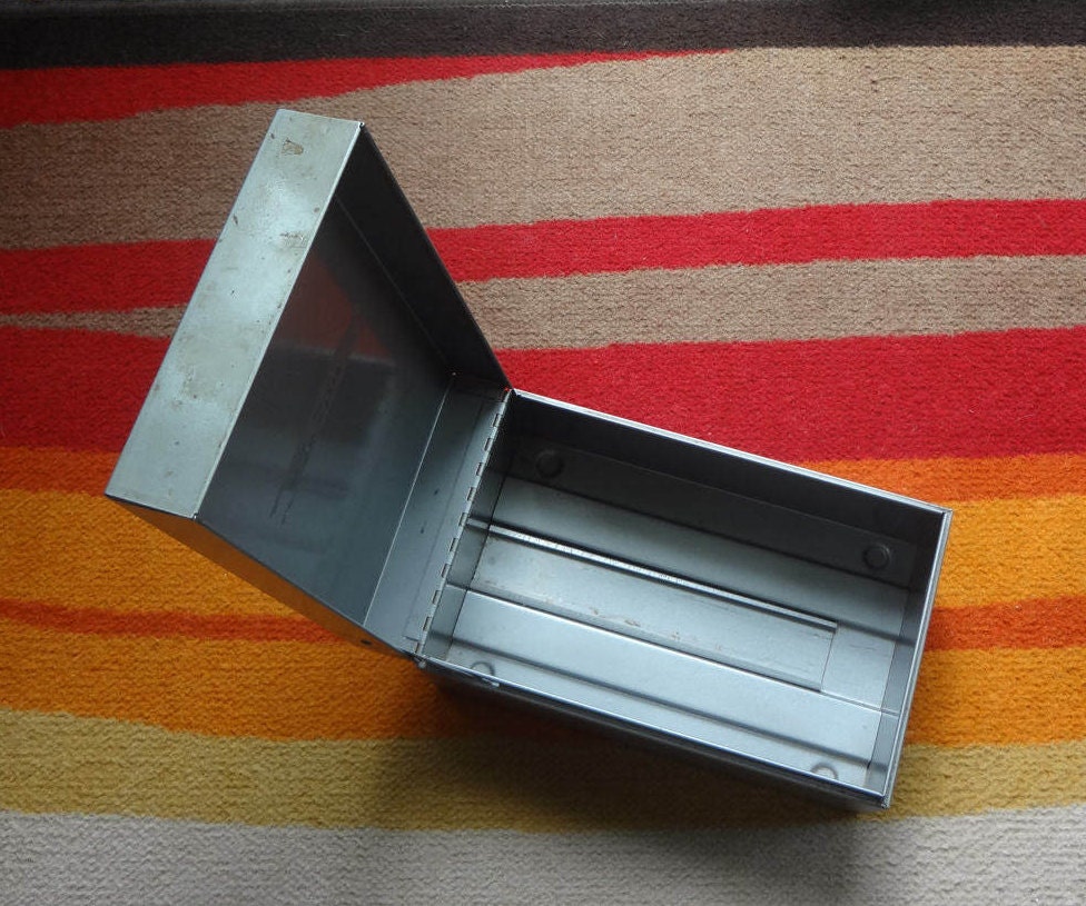 Vintage WEIS Gray Metal Card File Box for 3'' X - Etsy