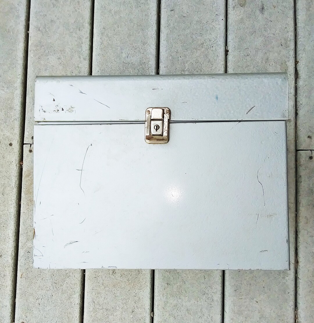 LARGE Gray Metal Portable File NO Key - Etsy