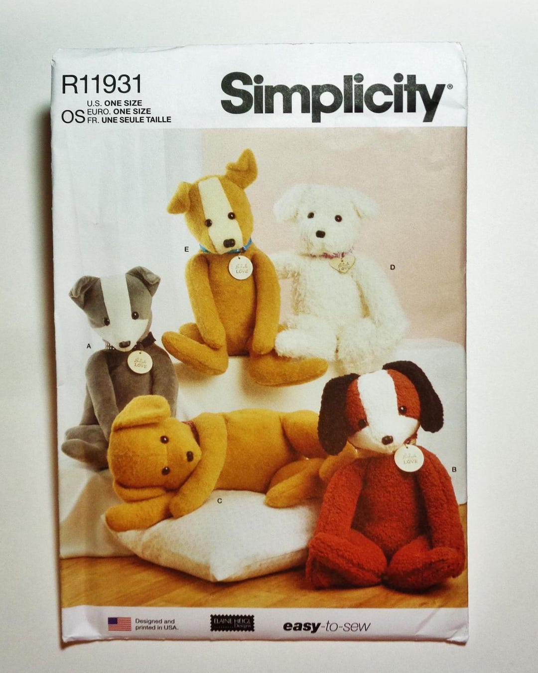 UNCUT Simplicity R11931/S9807 Poseable DOGS Sewing PATTERN - Etsy