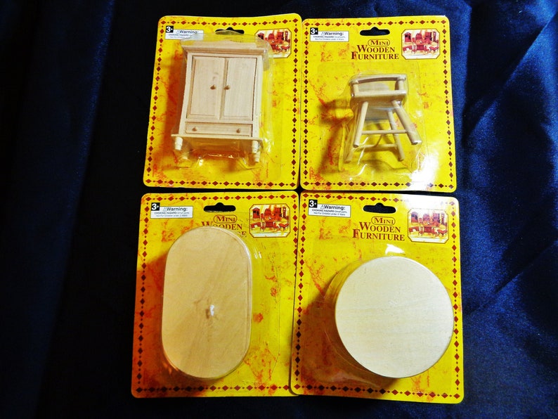 UNFINISHED Solid WOOD Mini Furniture Ready to Paint or Craft - Etsy