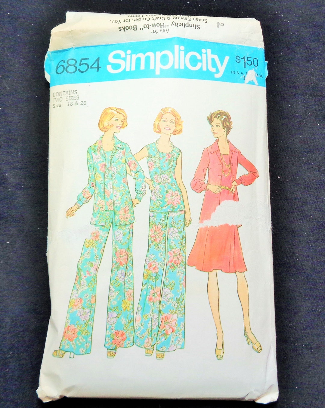 Vintage SIMPLICITY #6854 Misses' Blouse, Top, Skirt and Wide-leg Pants ...