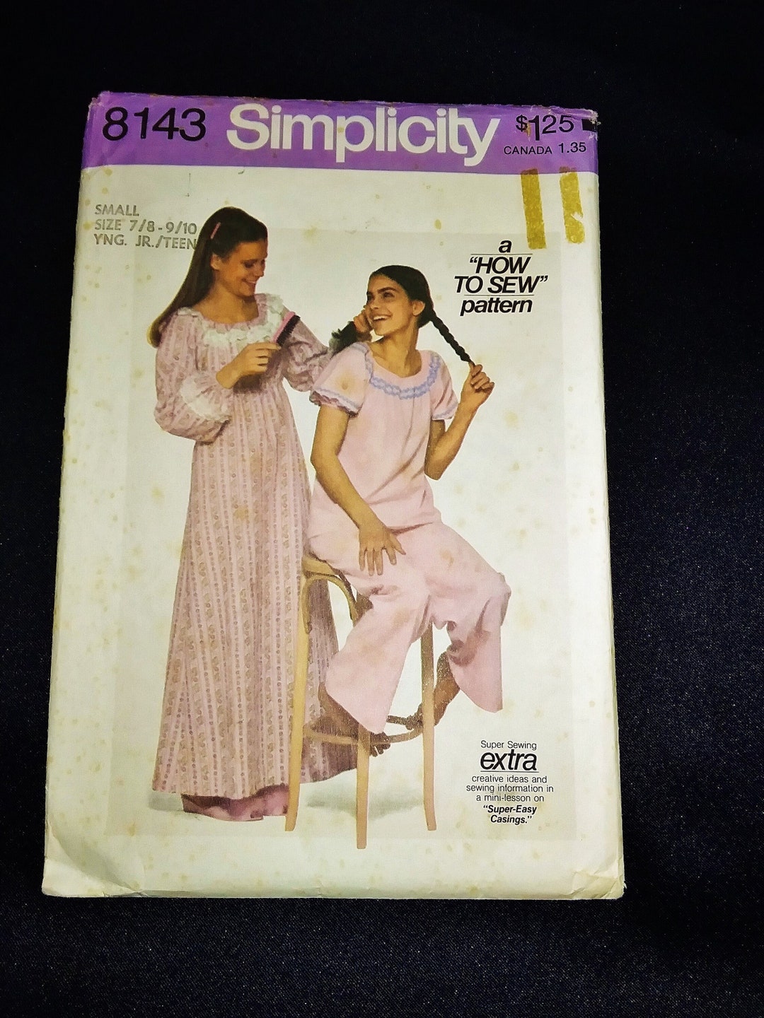 Vintage SIMPLICITY 8143 Young Junior/teens' Girls' Nightgown and Pajamas SEWING PATTERN - Etsy