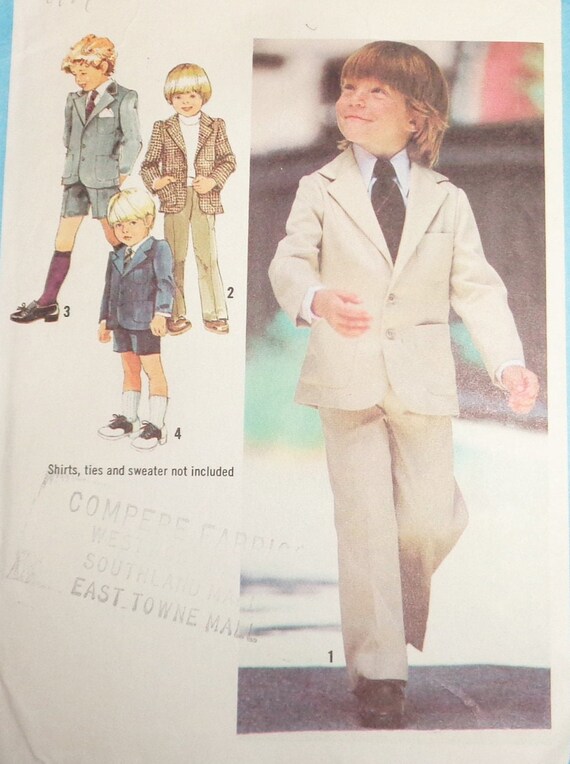 Sewing & Fiber Kits & How To Little Boys Suit Pattern Pants or Shorts ...