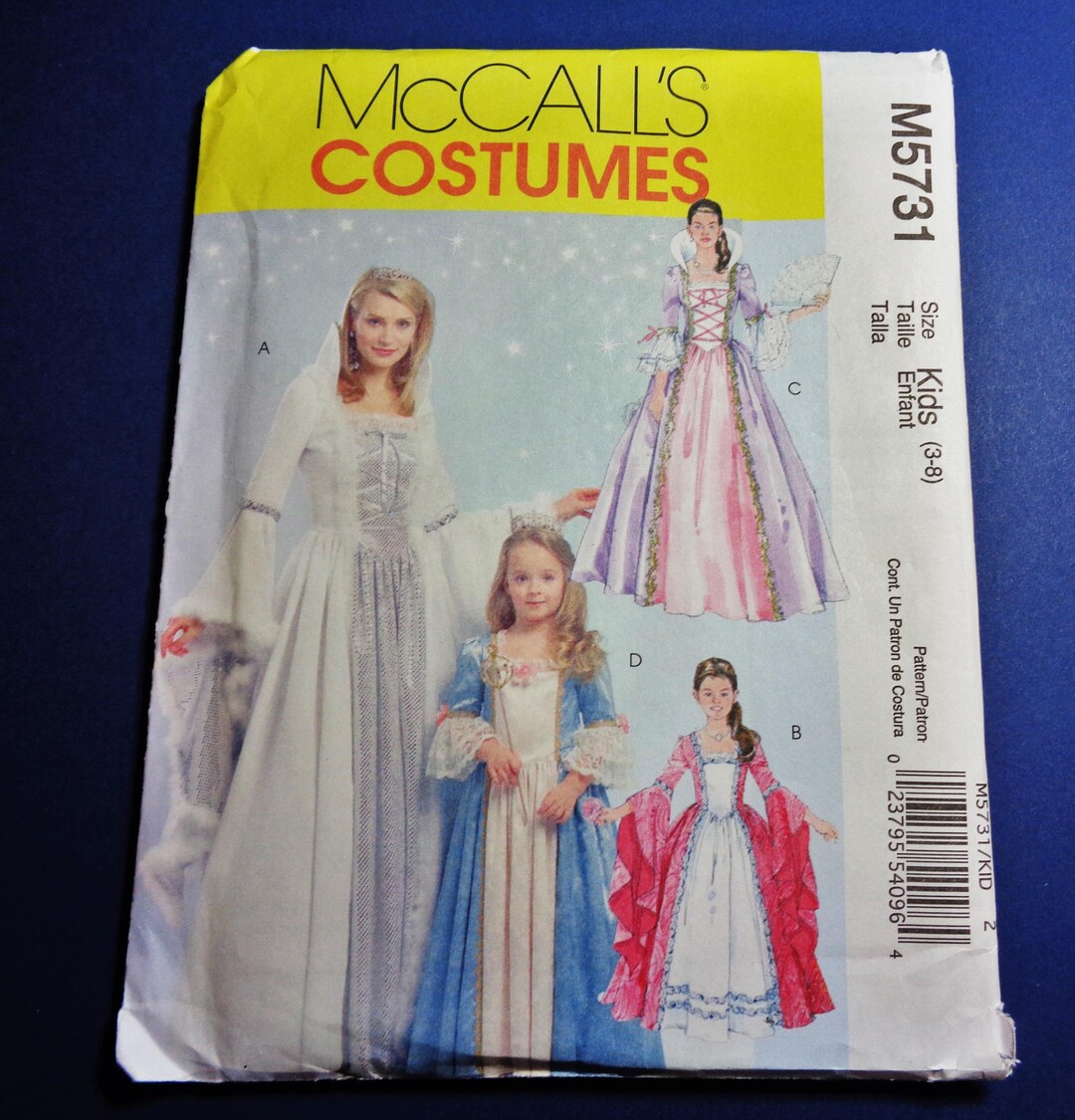 UNCUT Mccall's M5731 Princess COSTUMES PATTERN - Etsy