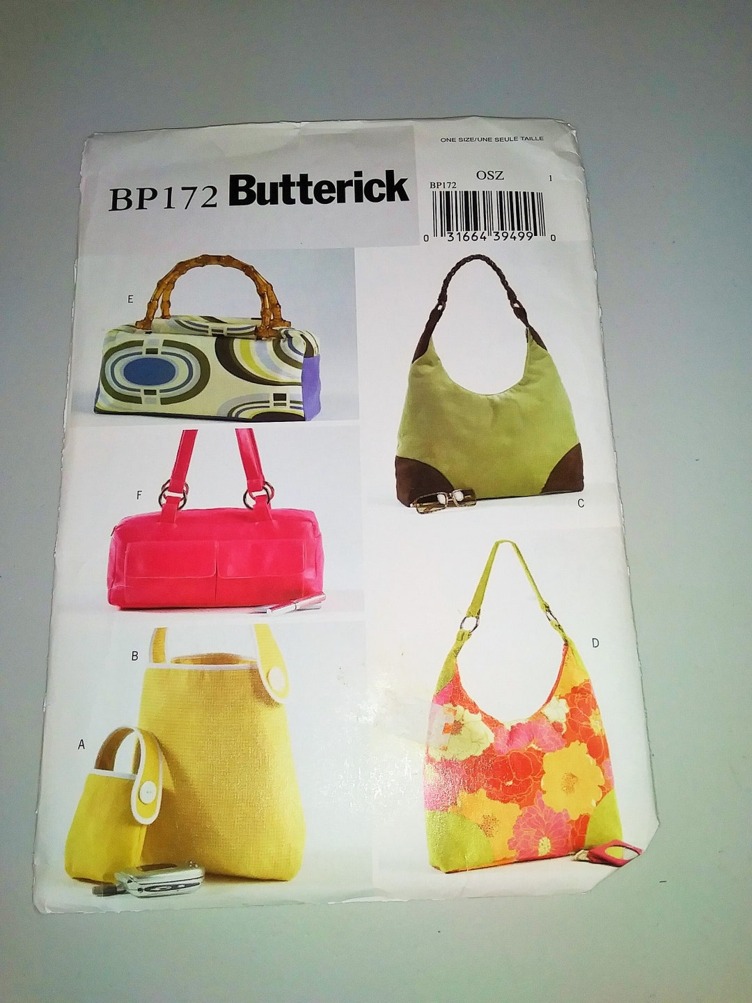 UNCUT BUTTERICK BP172/4409 Sewing Pattern for HANDBAGS - Etsy UK