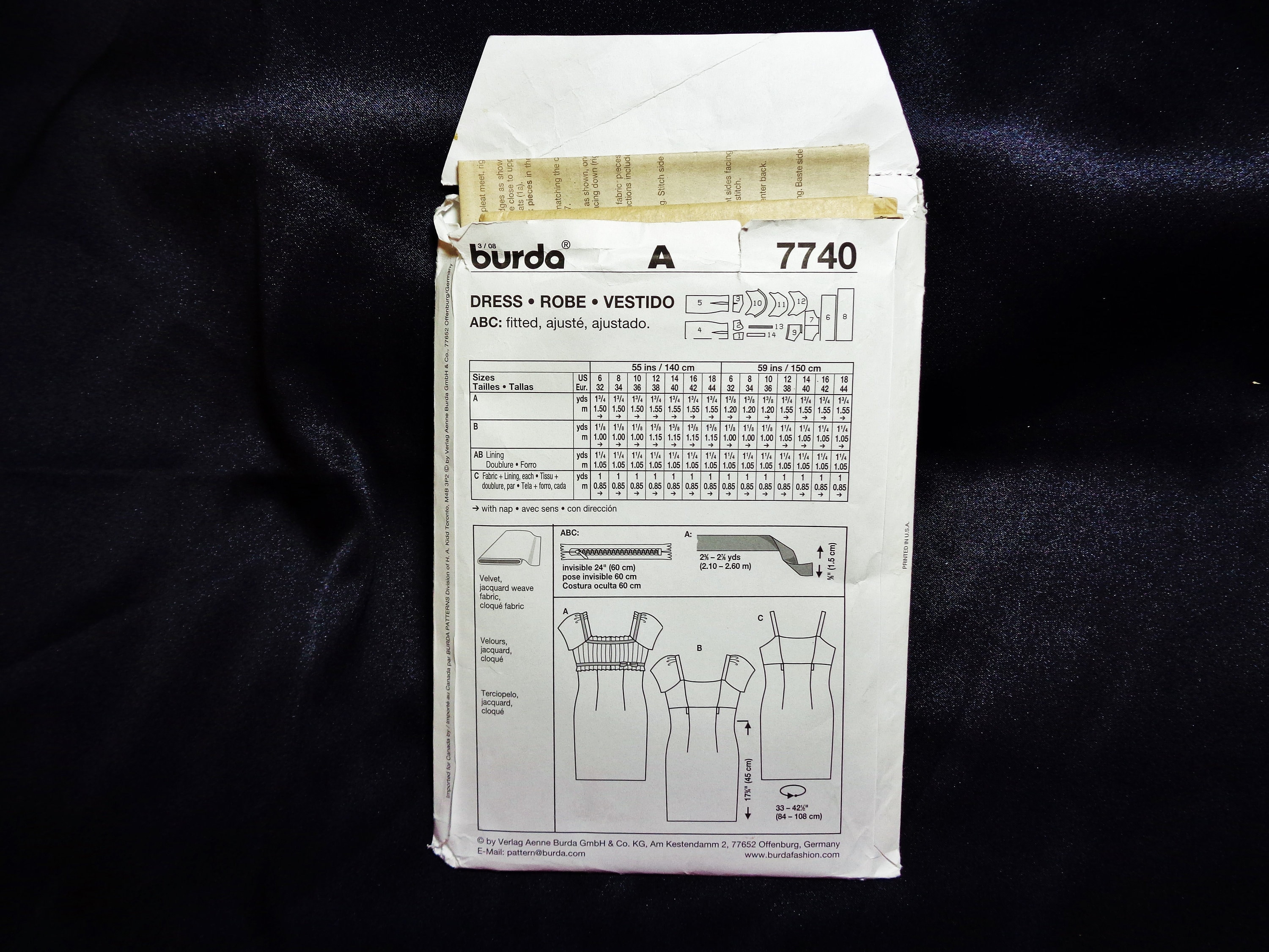 UNCUT Burda 7740 Dress Sewing Pattern | Etsy Canada