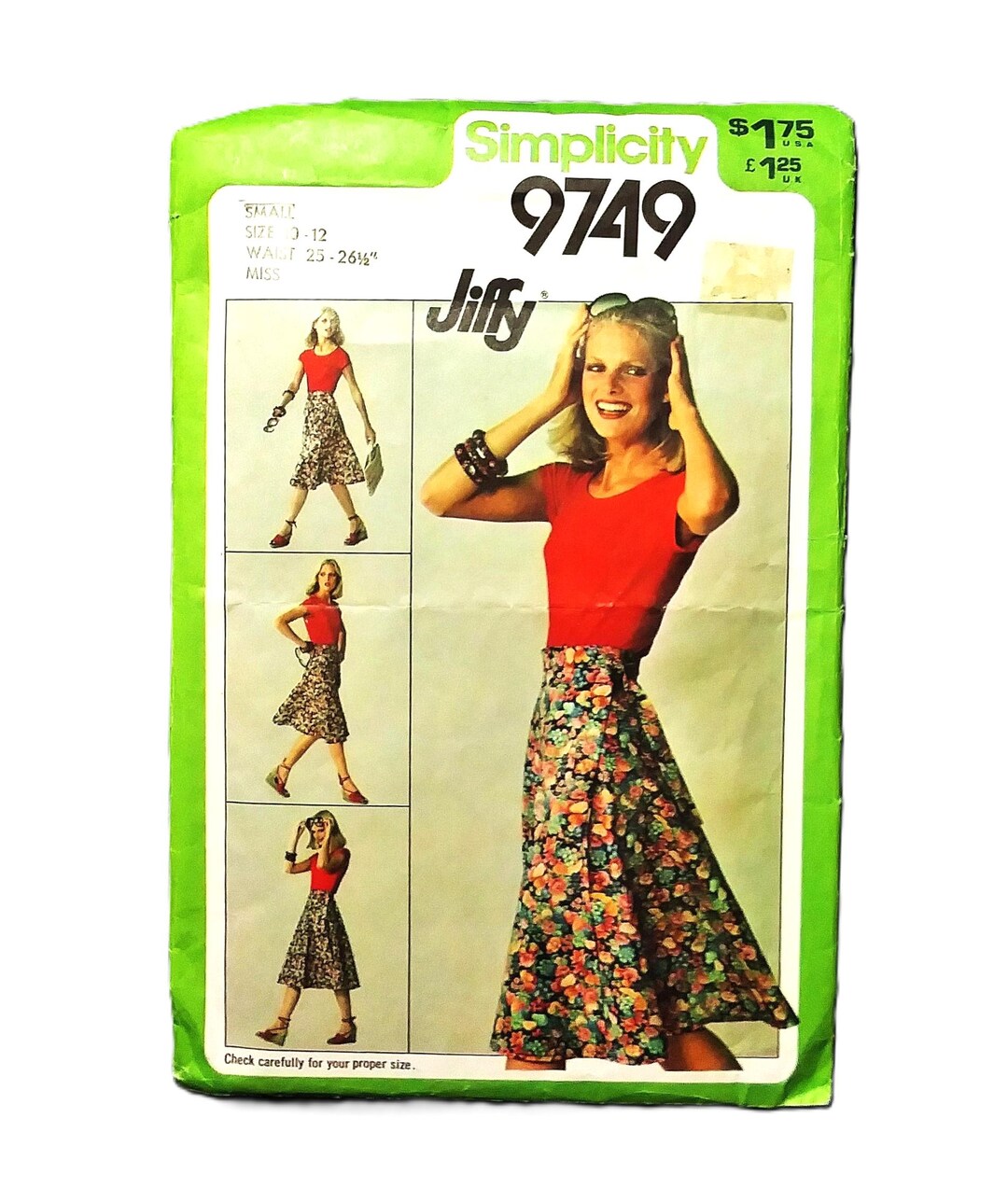 Vintage SIMPLICITY 9749/7876 Misses JIFFY Wrap Skirt Sewing Pattern - Etsy