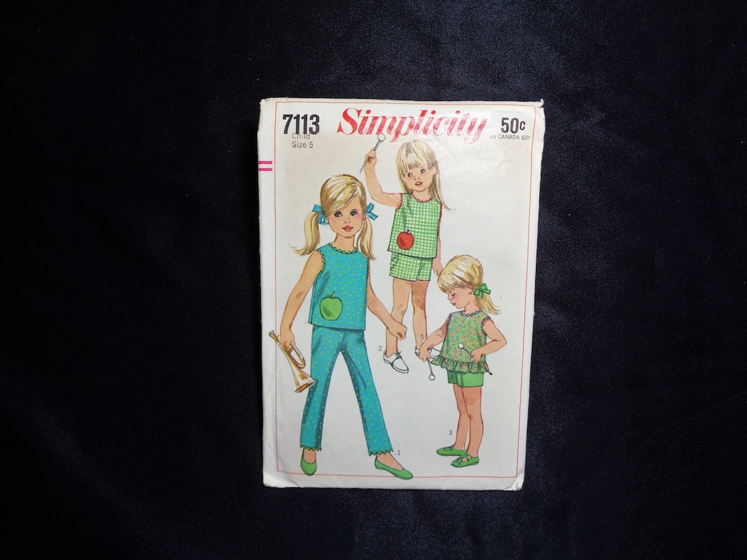 Vintage SIMPLICITY 7113 Child's Overblouse and Pants Sewing Pattern - Etsy