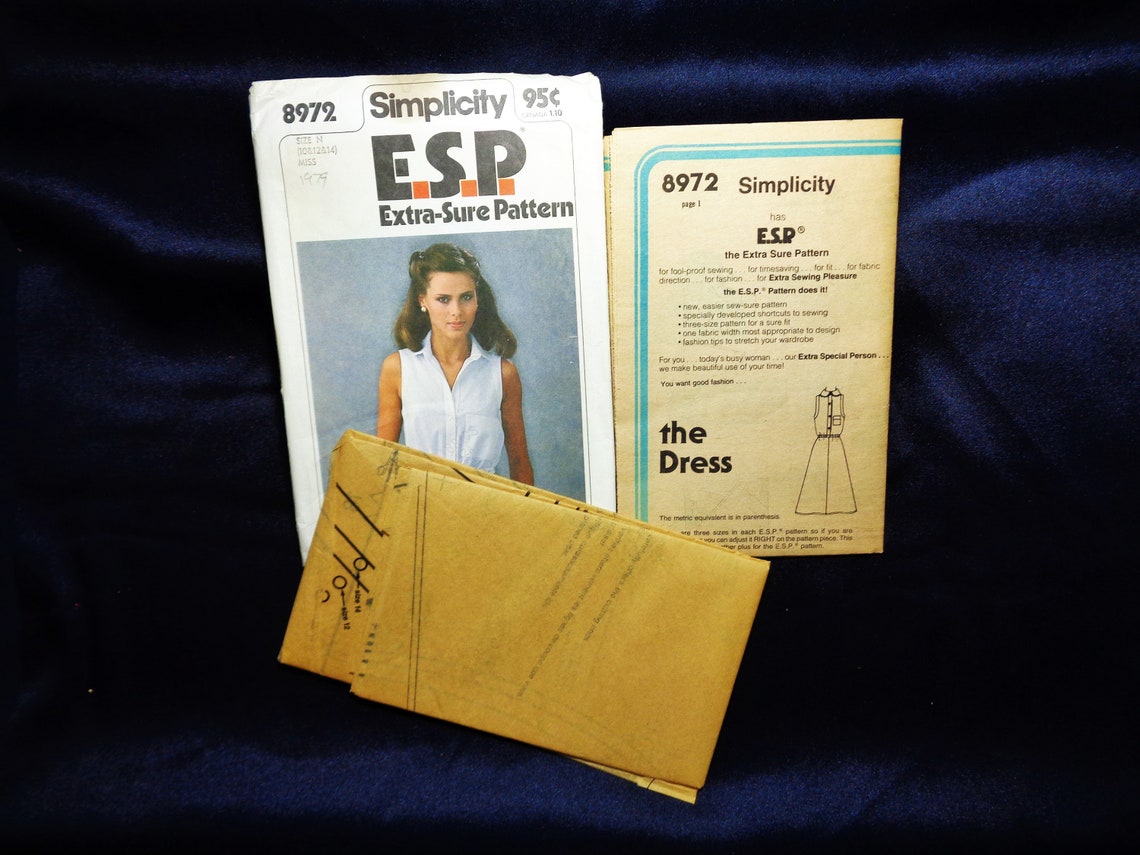 UNCUT Simplicity 8972 Misses ESP Dress and Sash Sewing - Etsy