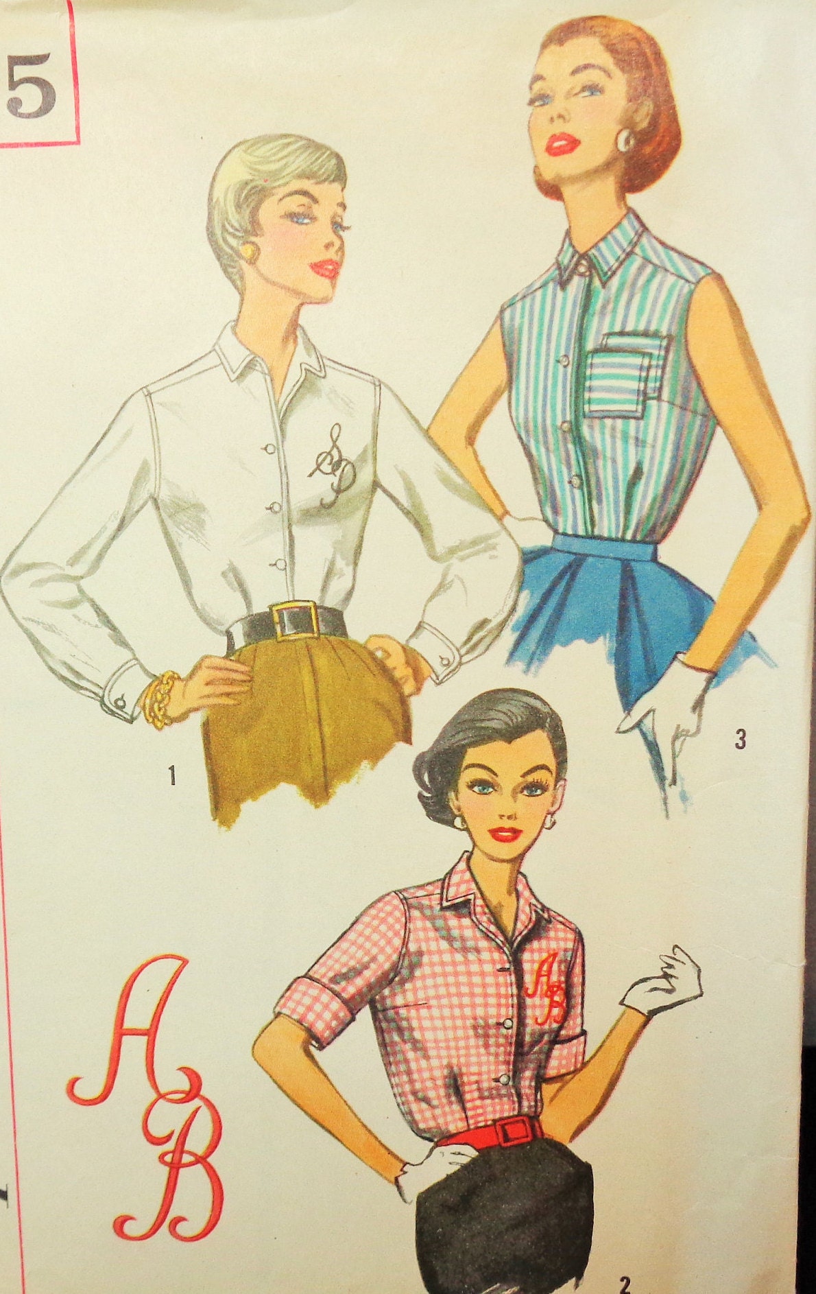 Vintage SIMPLICITY 2195 Misses' and Women's BLOUSE | Etsy