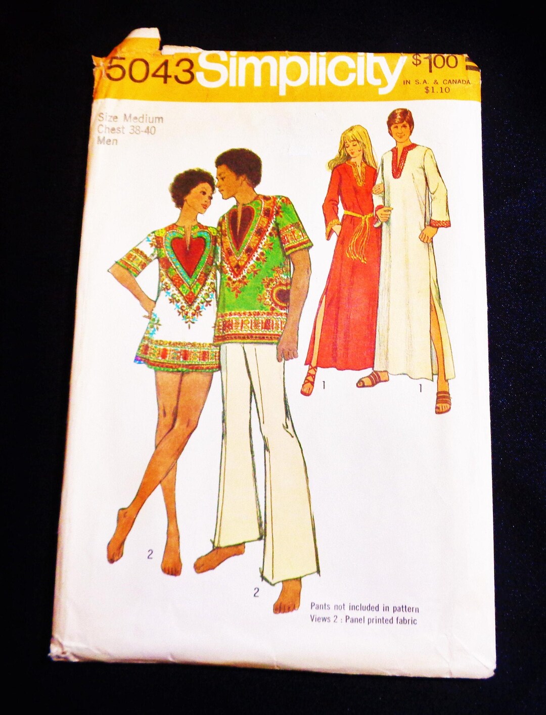 Vintage 1972 Simplicity 5043 MENS' Dashiki SEWING PATTERN - Etsy