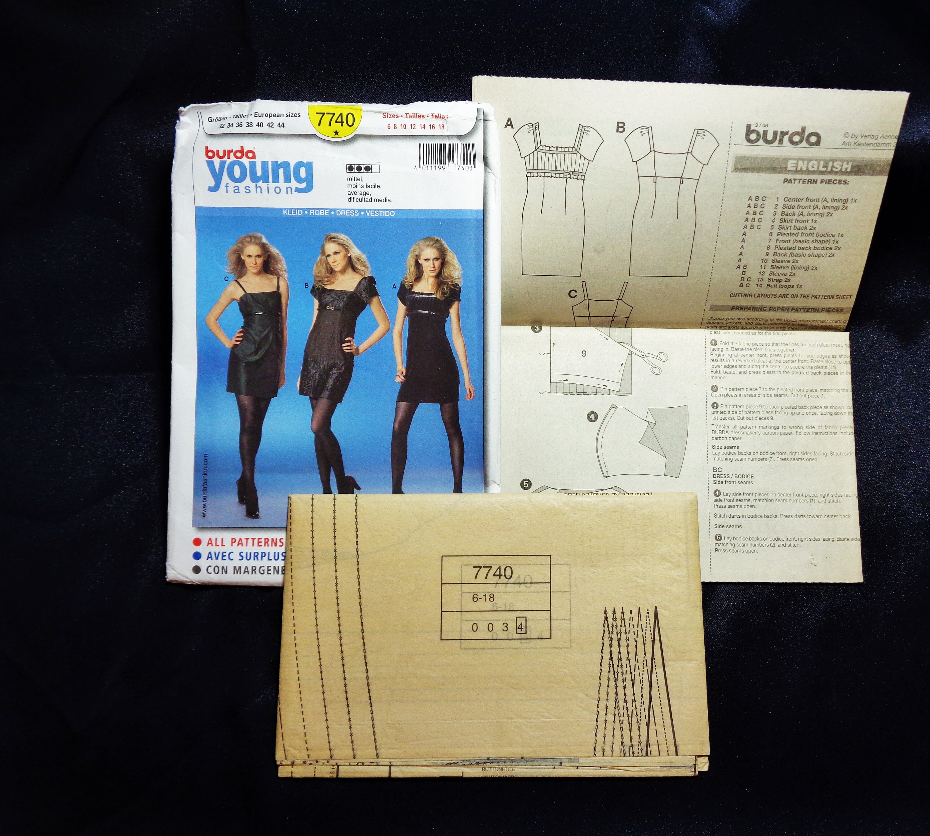 UNCUT Burda 7740 Dress Sewing Pattern | Etsy Canada