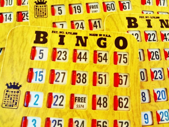 Midcentury 1956 B-I-N-G-O Sliding Marker Bingo CARDS Set of | Etsy