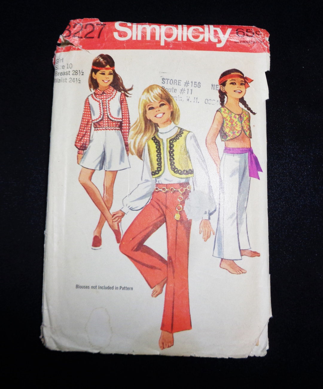 Vintage SIMPLICITY 8227 Girls' Bell-bottom Pants, Pantskirt and Bolero ...