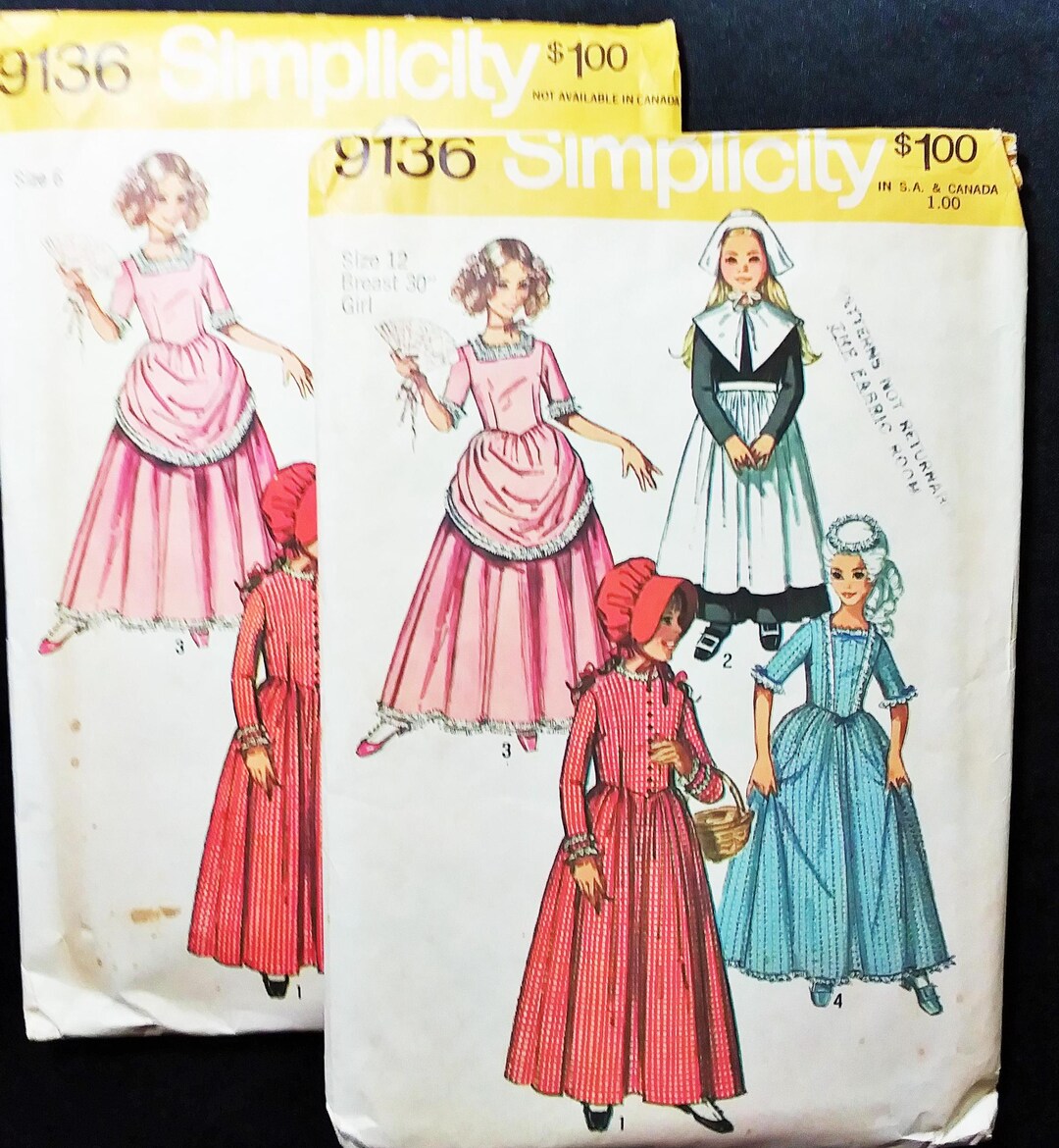 Vintage SIMPLICITY 9136 Costume Sewing Pattern - Etsy