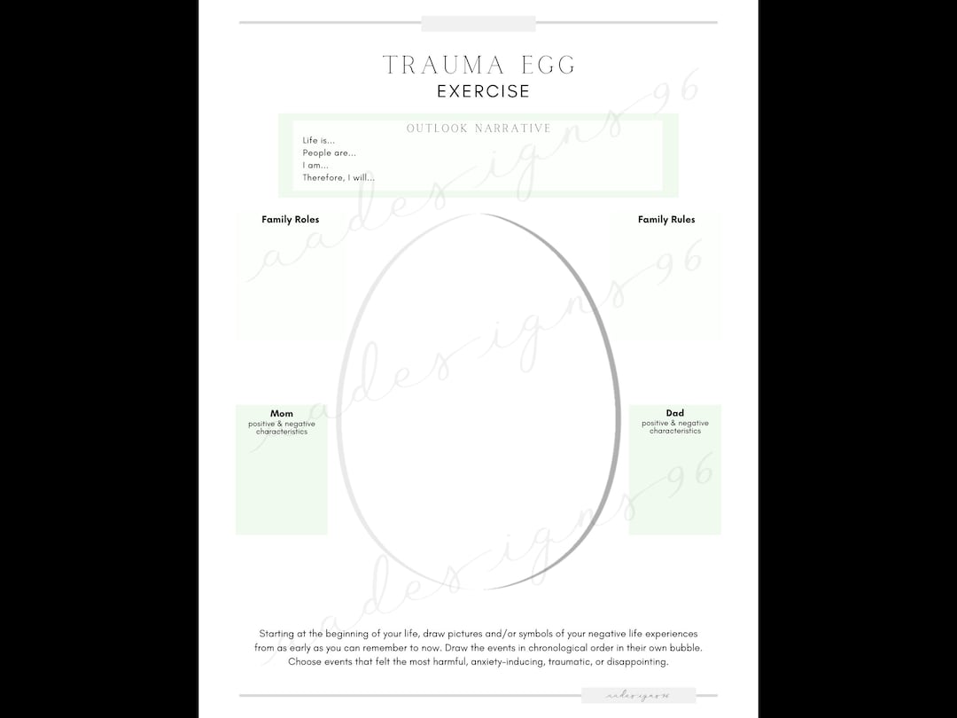 Trauma Egg Trauma Therapy Worksheet - Etsy